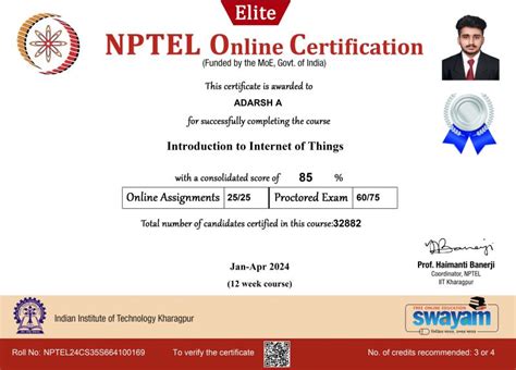 Adarsh A On Linkedin Iot Nptel Onlinecourse Elearning