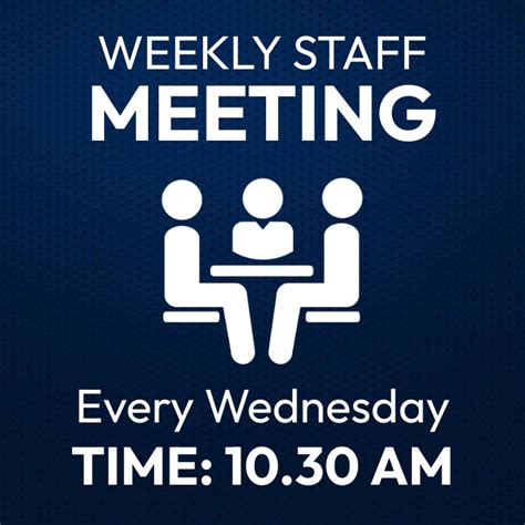 Weekly Staff Meeting Poster Template Postermywall