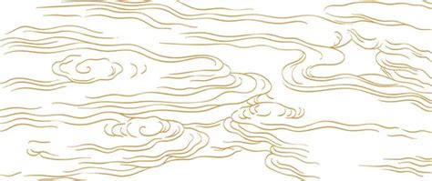 Japanese Background Hand Drawn Line Wave Element Vector Oriental Natural Stock Vector By