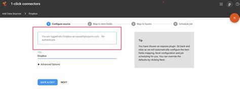 dropbox connector — squirro documentation