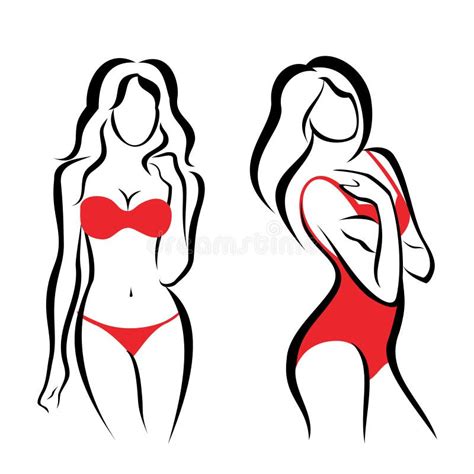 Сексуальные силуэты женщины нижнее белье Иллюстрация вектора иллюстрации насчитывающей форма