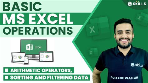 Ms Excel Operations Arithmetic Operators Sorting And Filtering Data