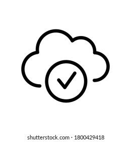 Cloud Check Mark Line Icon Vector Stock Vector Royalty Free Shutterstock