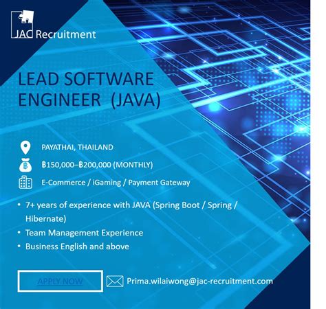 🔥 Urgency Alert For Lead Java Developer 🔥 Salary Ranges From 150 000 200 000 Thb With