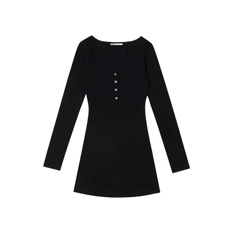 W 보헤미안 서울 브이넥 버튼 드레스 블랙 Bohemian Seoul Kream