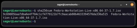 perform a checksum in the ubuntu command line