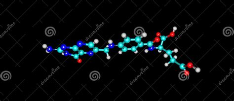 Structure Moléculaire Dacide Folique Disolement Sur Le Noir