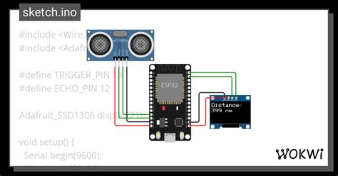 Esp Ultrasonic Oled Wokwi ESP STM Arduino Simulator