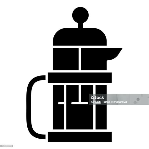 차 또는 커피를 끓이기 위한 주전자 커피 타임 개념 흰색 배경에 찻주전자 기호 문자 모양 스타일의 모바일 개념 웹 디자인의 유리 주전자 아이콘 벡터 그래픽 0명에 대한 스톡