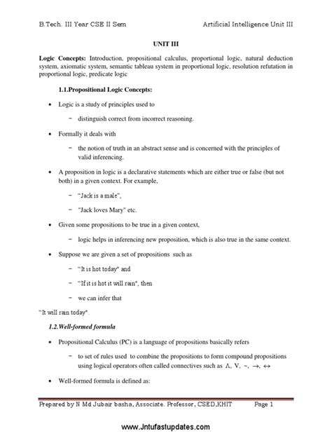 Ai R16 Unit 3 Download Free Pdf Interpretation Logic Logic