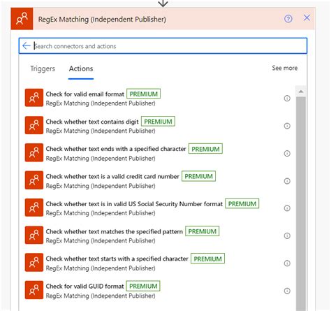 regular expressions within power automate