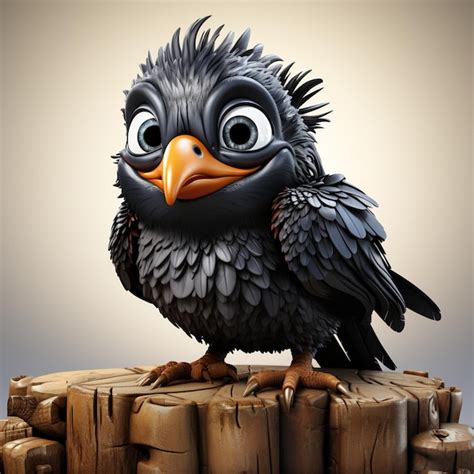 Premium Photo 3d Cartoon Cute Crow