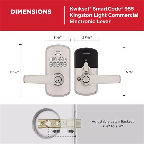 Satin Nickel Smartcode 955 Kingston Light Commercial Electronic Lever Kwikset