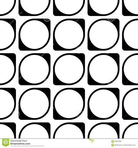 Seamless Circle Pattern Stock Vector Illustration Of Black 92654065