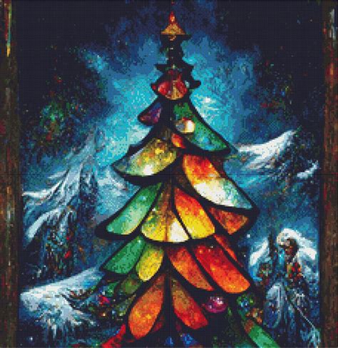 Stained Glass Christmas Tree Adobe Ext License Cross Stitch Pattern By Stitchessewbeautiful