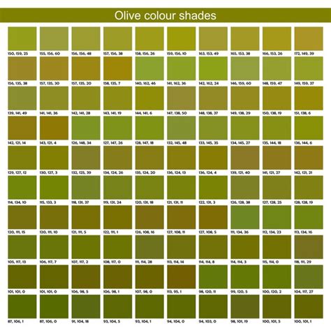 Shades Of Olive Green Color Palette