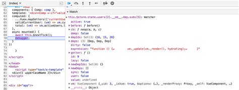 tracing or debugging vue js reactivity the computed tree
