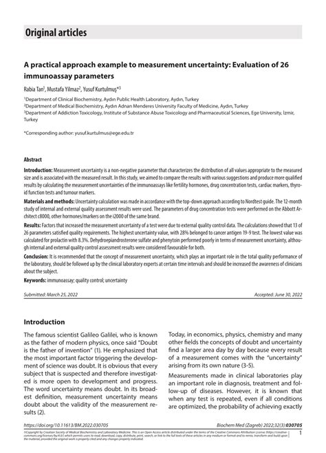 Pdf A Practical Approach Example To Measurement Uncertainty