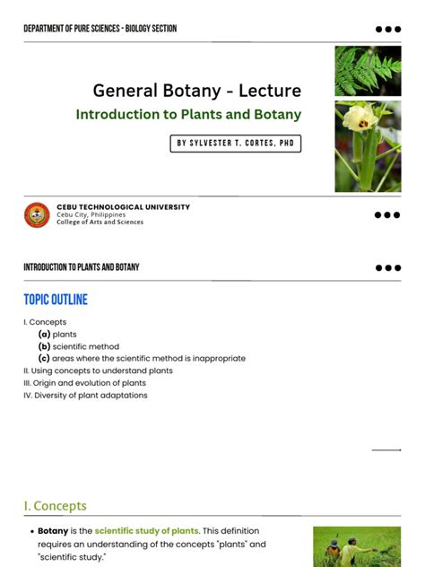 Unit 1 Introduction To Plants And Botany Pdf Plants Botany