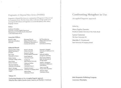 Pdf Confronting Metaphor In Use Introduction