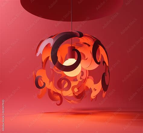 생성형 인공지능으로 만든 다양한 크기의 조명이 케이블에 매달려 있는 다채로운 배경 종이 배경 Ilustração Do Stock