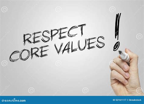 Hand Writing Respect Core Values Stock Illustration Illustration Of Hand Conduct 52161117