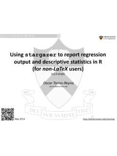 Using Stargazer To Report Regression Output And Using Stargazer To Report Regression