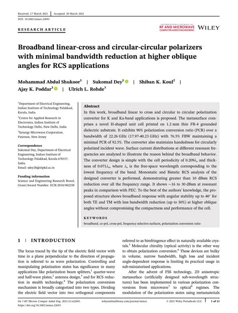Broadband Linear‐cross And Circular‐circular Polarizers With Minimal Bandwidth Reduction At