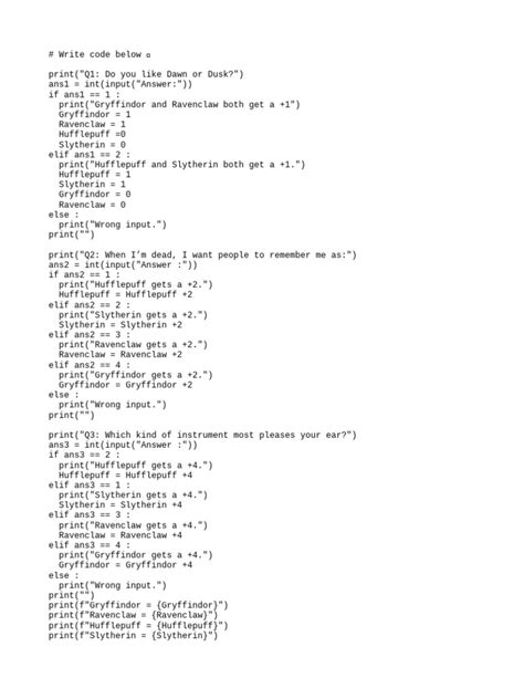 Write Code Below Pdf