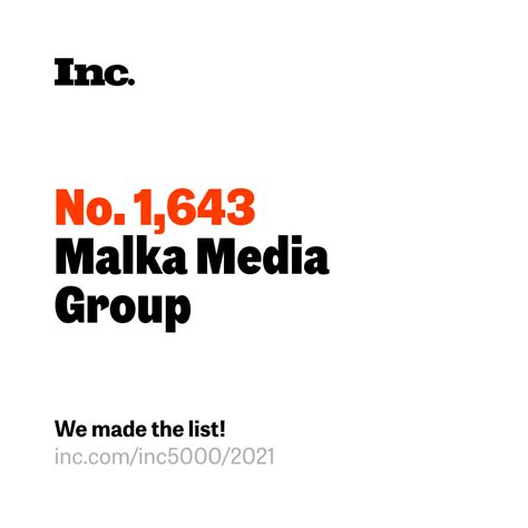 Malka Media Group Is A 2021 Inc 5000 Honoree