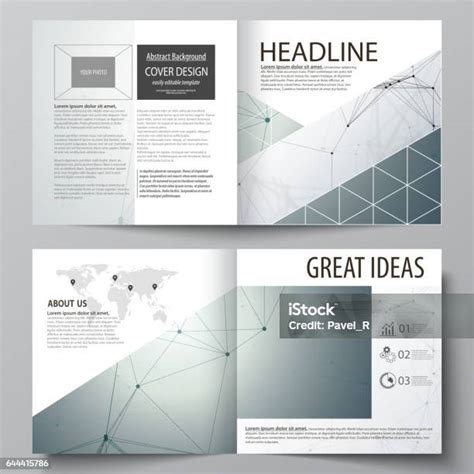 사각형 디자인 Bi에 대 한 비즈니스 템플릿 접어 소책자 플라이어 커버 전단지 레이아웃 벡터 유전과 화학 화합물입니다 원자 Dna와 신경입니다 화학 과학 개념입니다 기하학적