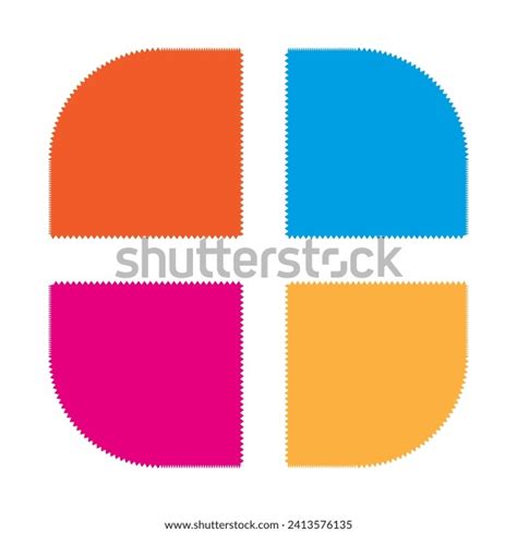 Zigzag Edge Quartered Cmyk Circle Icons Stock Vector Royalty Free 2413576135 Shutterstock