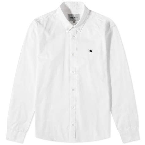 Carhartt Wip Madison Shirt White And Black End
