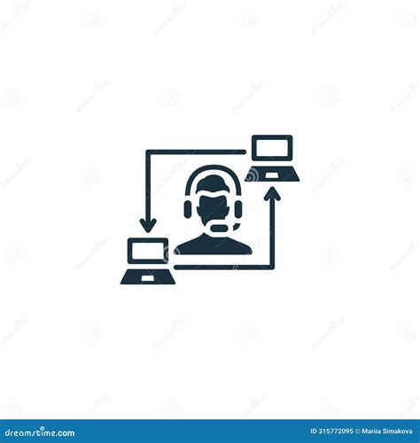 Remote Customer Support Icon Monochrome Simple Remote Work Icon For
