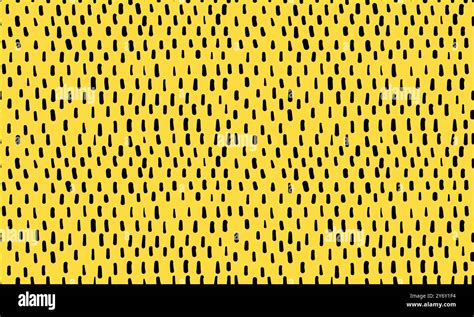 Simple Seamless Pattern With Small Dashes Hand Drawn Noise Texture On Yellow Background Stock