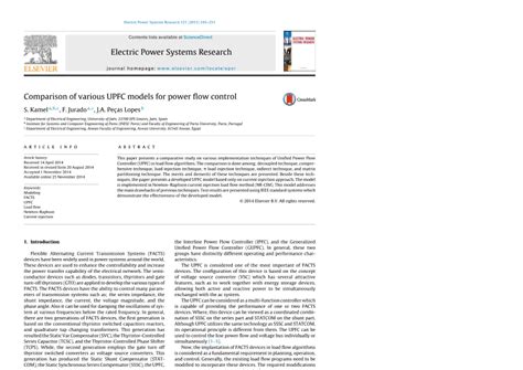 Pdf Comparison Of Various Upfc Models For Power Flow Control