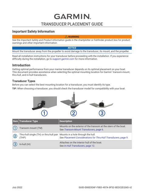 Transducer Placement Guide En Us Pdf Sonar Electromagnetic
