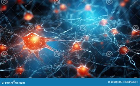 Neural Network Close Up Of Neuron Glial Cells Stock Illustration Illustration Of Microscopic