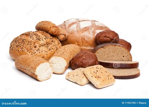 Bread Assortment On White Stock Image Image Of Baguette 11922785