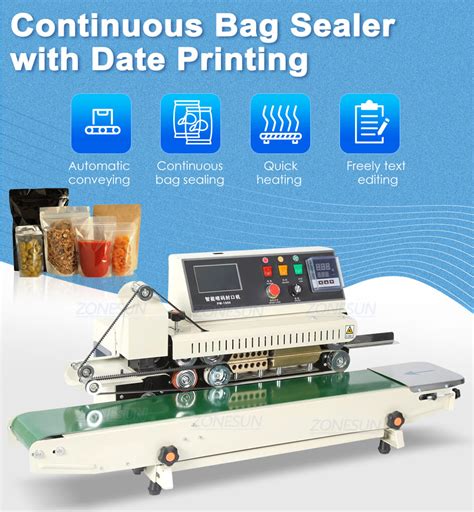 Horizontal Continuous Plastic Bag Sealing Machine With Inkjet Coder For Pouch Qr Code Logo