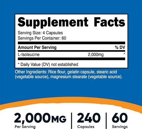 Nutricost L Isoleucine 2000 Mg 240 Capsules Behealthybd