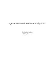Mastering Quantitative Information Analysis: Key Concepts & | Course Hero