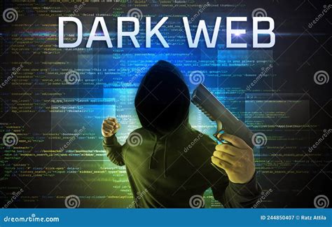 Faceless Hacker On Code Background Stock Image Image Of Crime