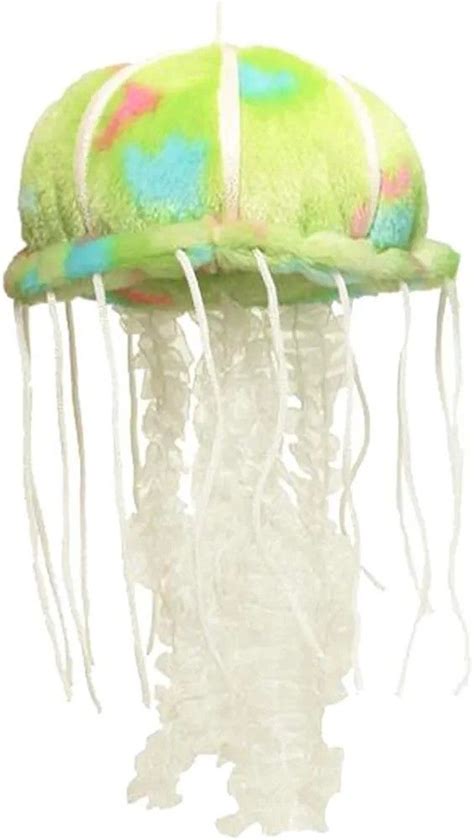 Green Jellyfish Plush Toy With Multicolored Spots
