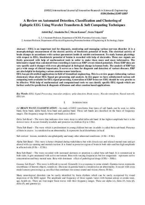 Pdf A Review On Automated Detection Classification And Clustering Of Epileptic Eeg Using