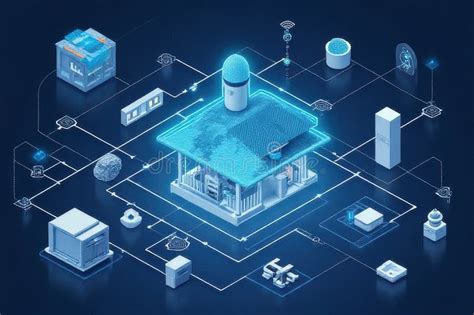 Streamlining Smart Homes Exploring Iot Connections For Seamless Living Stock Illustration