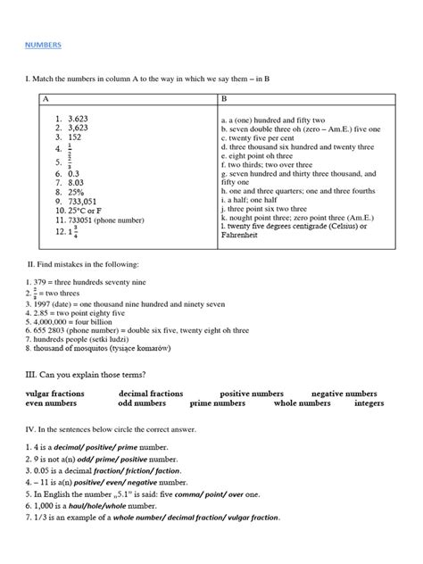 numbers pdf