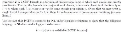 Exercise 2 A 2 Cnf Formula Is A Formula Of