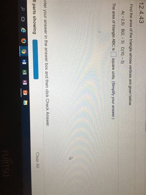 Solved Find The Area Of The Triangle Whose Vertices Are