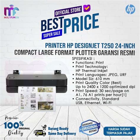 Promo Printer Hp Designjet T Inch Compact Large Format Plotter Diskon Di Seller Safka